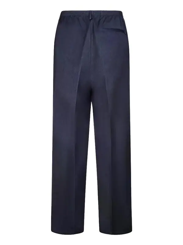 CELLAR DOOR Elasticated-waistband Pleated Trousers - Blue