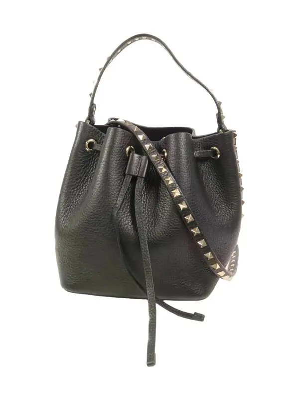 Valentino Garavani Rockstud Leather Bucket Bag - Black