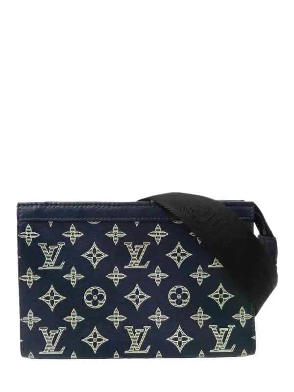 LOUIS VUITTON Monogram Shadow Gaston Shoulder Bag - Blue