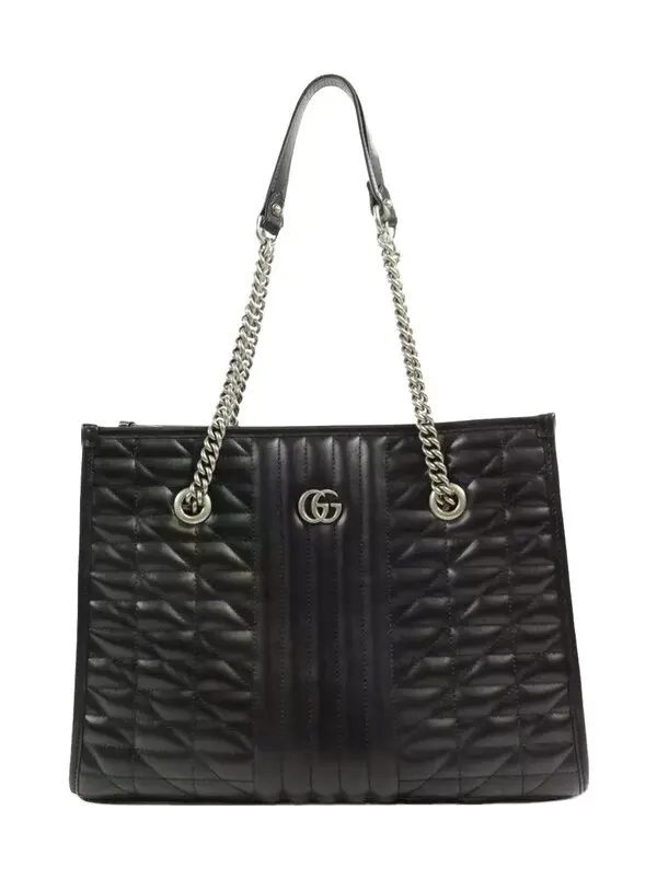 Gucci Gg Marmont Quilted Tote Bag - Black