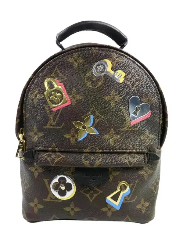 LOUIS VUITTON Mini Palm Springs Love Lock Backpack - Brown