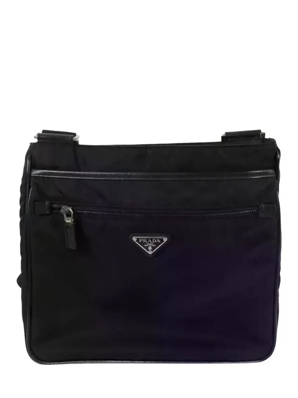 Prada Tessuto Saffiano Cross Body Bag - Black