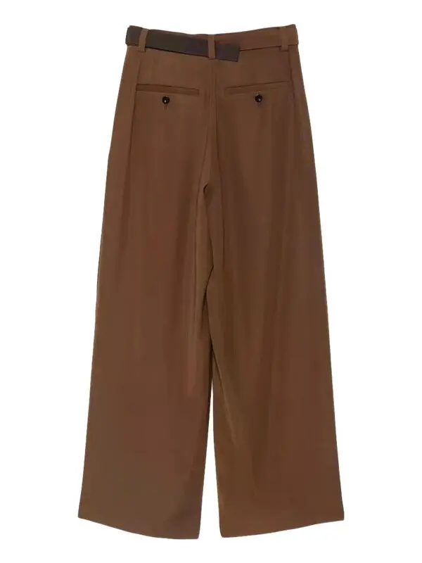 Sacai Belted Pleated Trousers - Brown