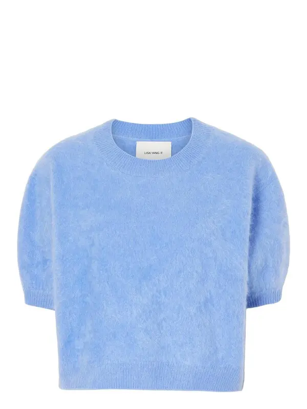 LISA YANG Juniper Brushed Cashmere Sweater - Blue