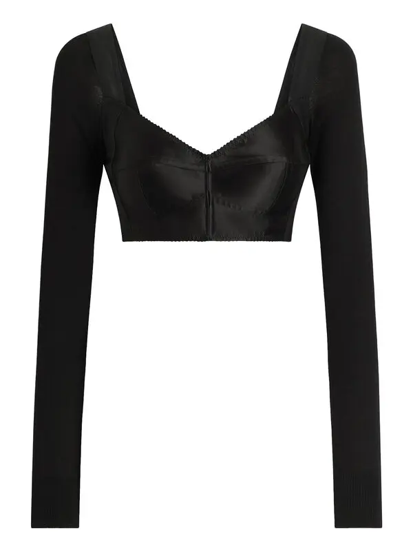 Dolce & Gabbana Satin Bustier Top Collection - Black