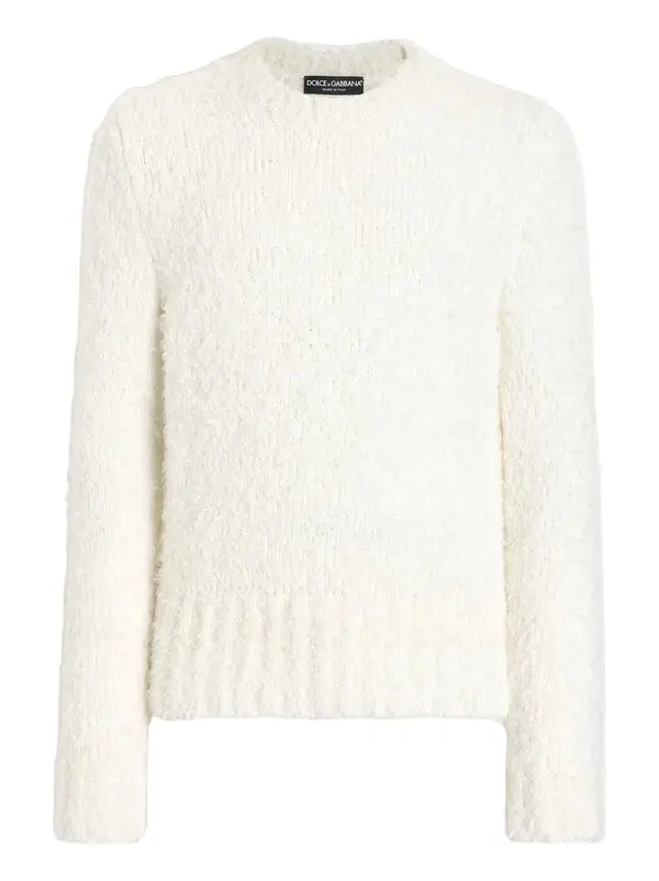 Dolce & Gabbana Bouclé-effect Pullover Sweaters And Cardigans - Beige