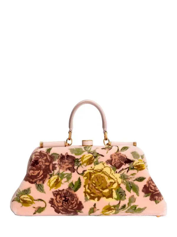 Dolce & Gabbana Medium Grandma Handbag In Velvet Stitch Embroidery Collection - Multicolor