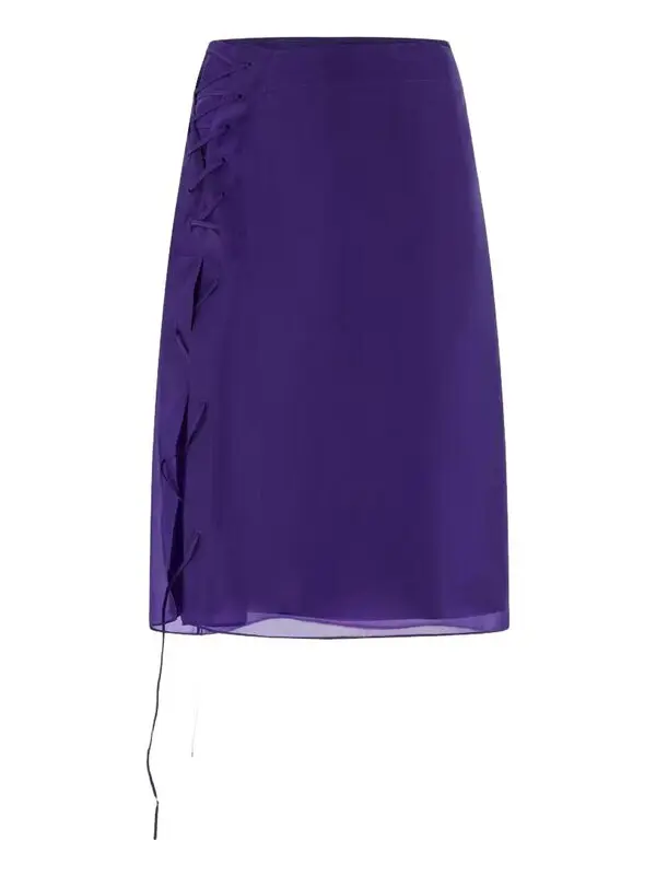 FERRAGAMO Organza Skirt With String Tie Detail - Purple