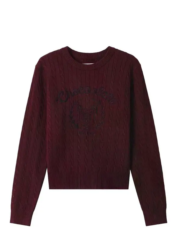 CHOCOOLATE Cable-knit Embroidered Sweater - Red