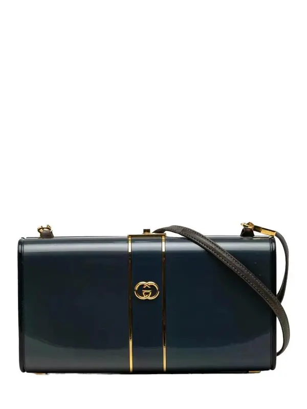 Gucci 2000-2015 Patent Interlocking G Clasp Crossbody Shoulder Bag - Blue