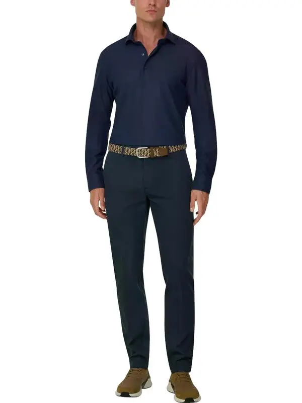Boggi Milano Trousers In Stretch-cotton - Blue