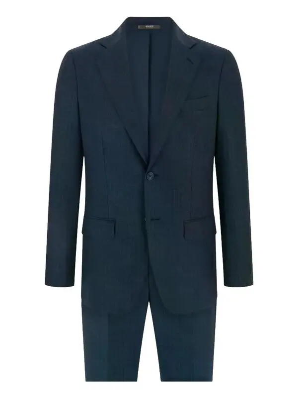 Boggi Milano Suit In Super 130 Wool Pinstripe - Blue
