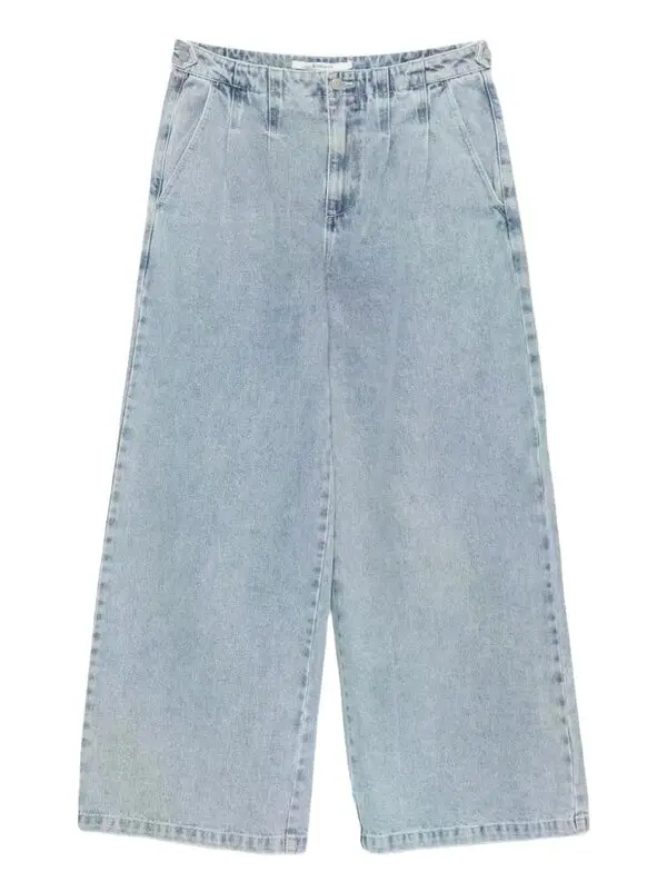 HOMAGE Pleated Wide-leg Jeans - Blue