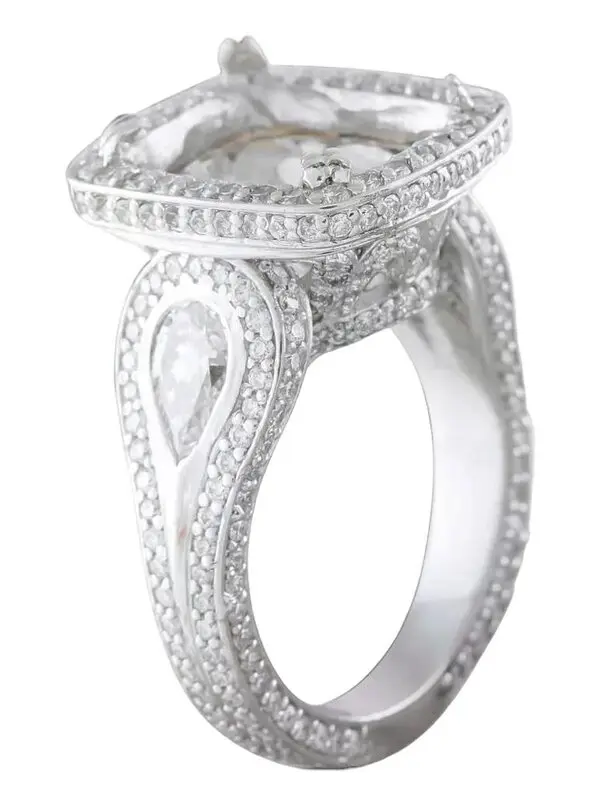 LB EXCLUSIVE Diamond Cushion-halo Ring - Silver