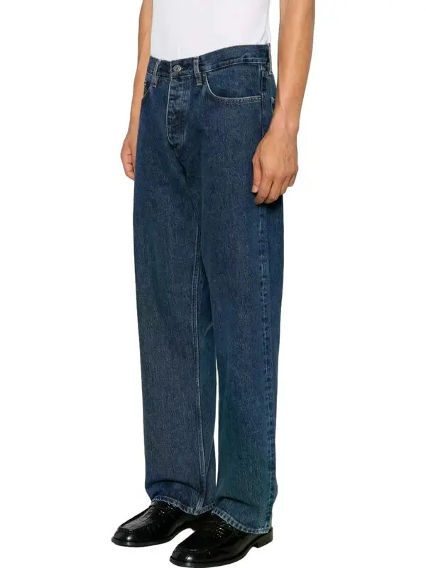 SUNFLOWER Loose Logo-patch Straight-leg Jeans - Blue