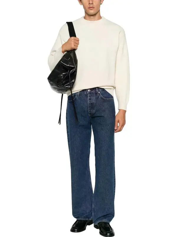 SUNFLOWER Loose Logo-patch Straight-leg Jeans - Blue