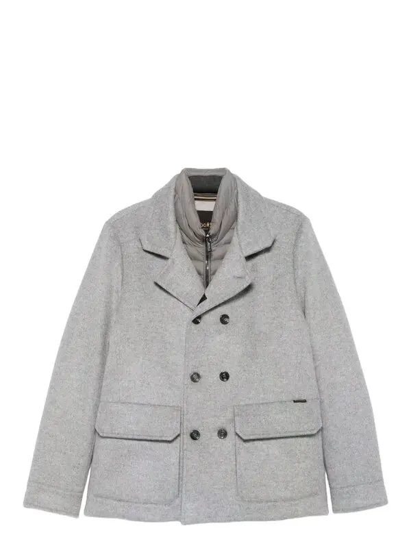 MOORER Double-breasted Notched-lapel Jacket - Grey