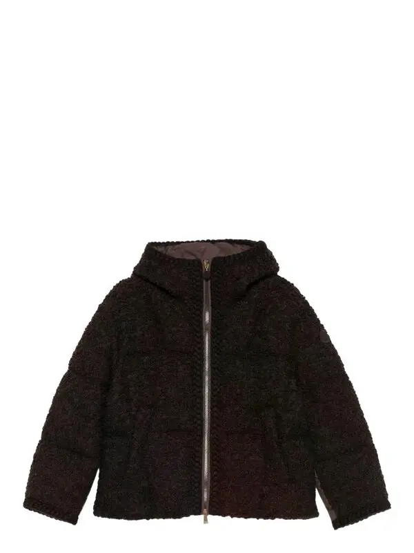 Moncler Cristallin Hooded Down Jacket - Brown