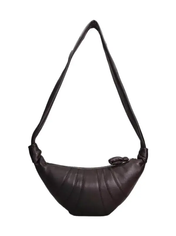 LEMAIRE Small Croissant Bag In Leather - Brown