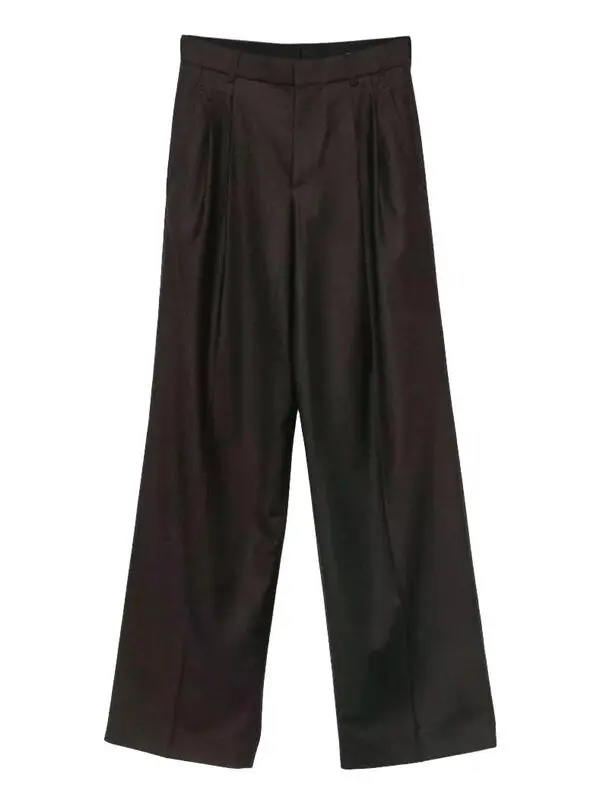 PETAR PETROV Pleated Wide-leg Trousers - Brown