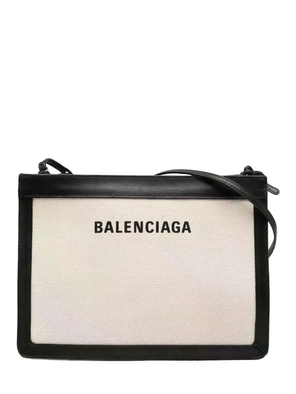 Balenciaga 2010-2020 Canvas Navy Pochette Crossbody Bag - Black