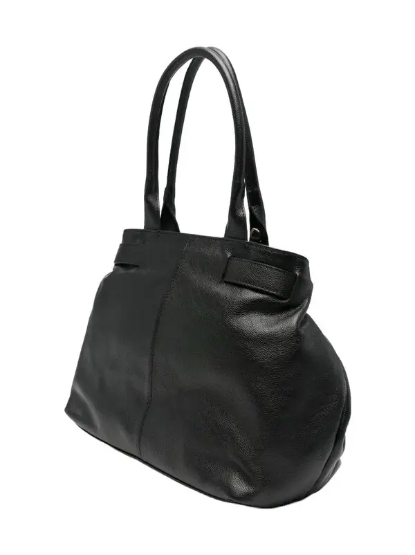 MARC ELLIS Josephine Buckle-detail Grained-leather Shoulder Bag - Black