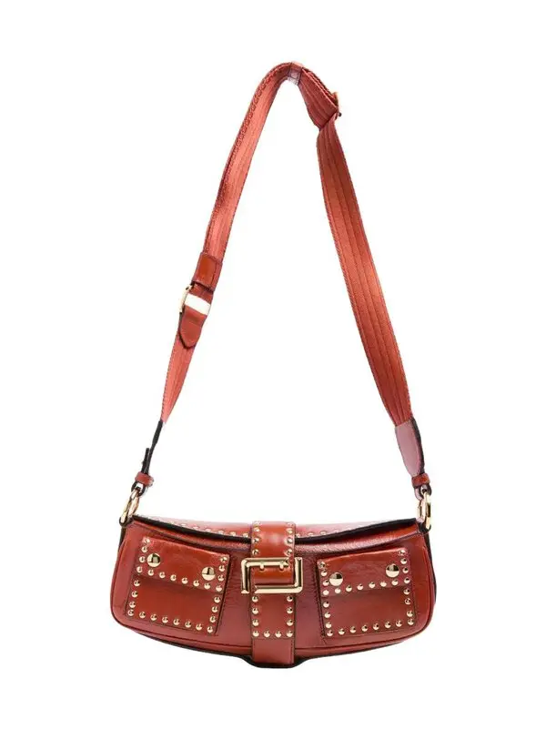 LANCEL Multipocket Stud-embellished Shoulder Bag - Brown