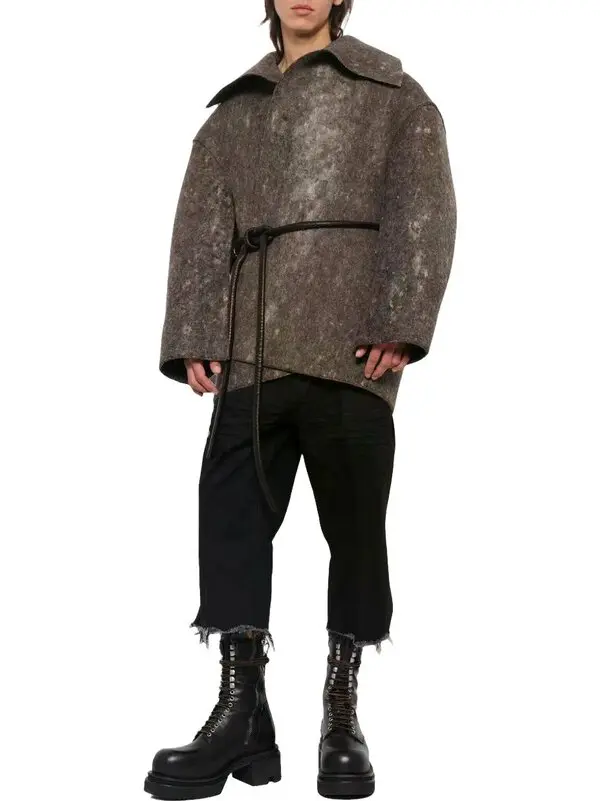 Rick Owens Dracucollar Felted Jacket - Brown