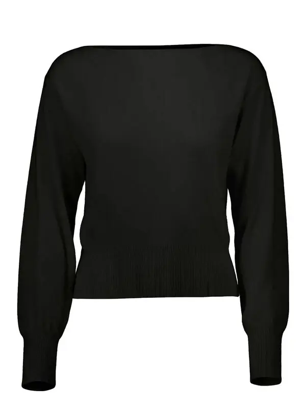 ALLUDE Boat-neck Jumper - Black