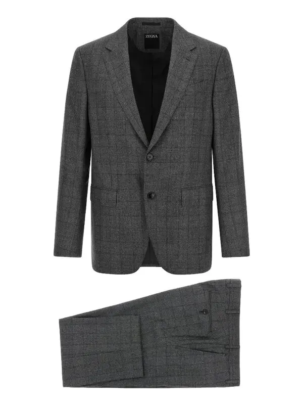 Zegna Checked Suit - Grey