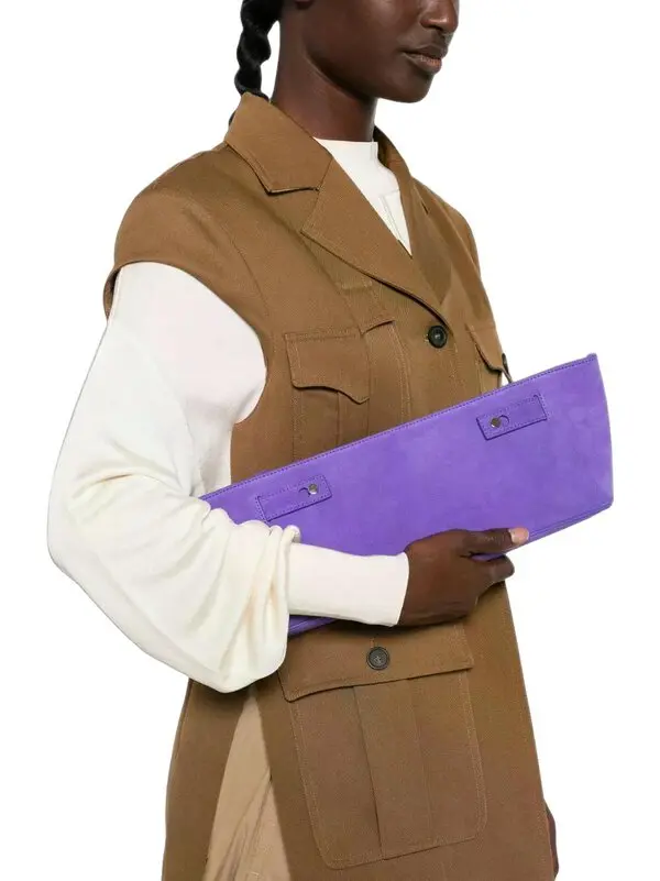 Erika Cavallini Suede Clutch Bag - Purple