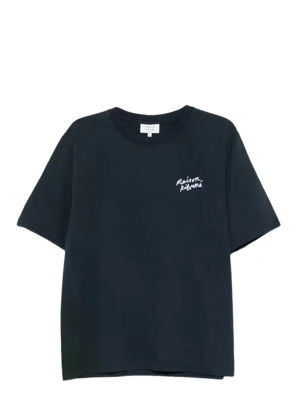 Maison Kitsuné Logo-embroidered T-shirt - Blue