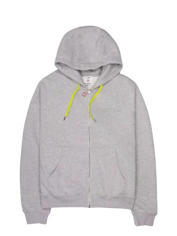 Casablanca Zip-up Cashmere Hoodie - Grey