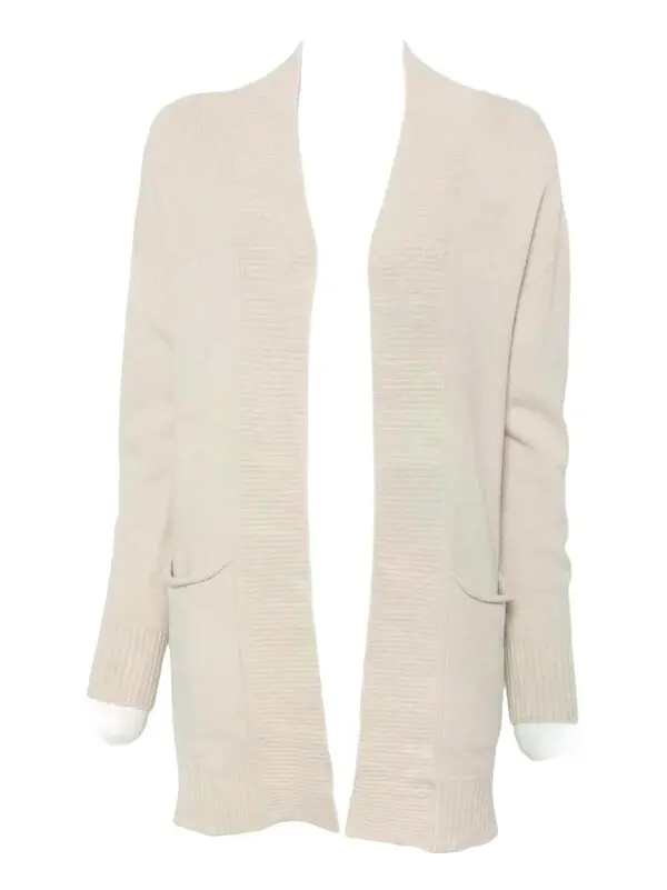 VELA SHOP Ribbed-trim Open-front Cardigan - Neutrals