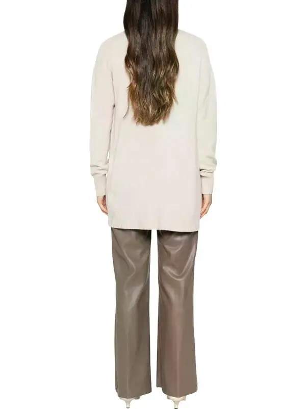 VELA SHOP Ribbed-trim Open-front Cardigan - Neutrals