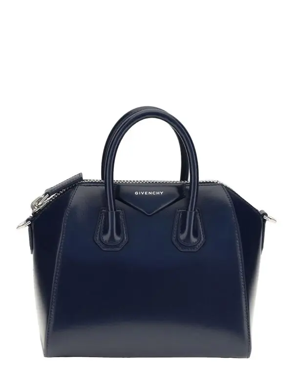 Givenchy Antigona Mini Bag In Smooth Calf Leather With Shoulder Strap - Blue