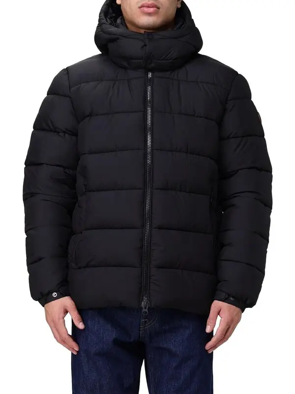 SAVE THE DUCK Quilted Nylon Puffer Jacket With Hood And Slit Pockets - Black