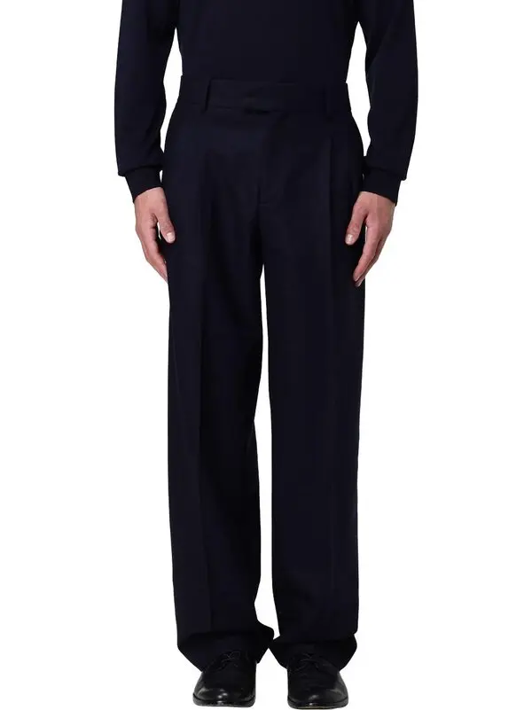 Drole De Monsieur Pleated Tailored Trousers In A Virgin Wool Blend - Blue