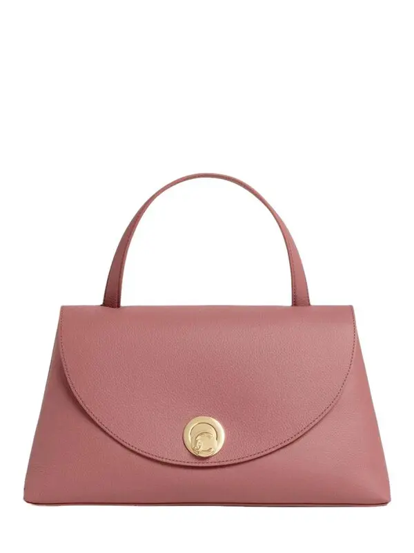 COCCINELLE Medium Nikla Handbag In Grained Leather With Removable Strap - Pink