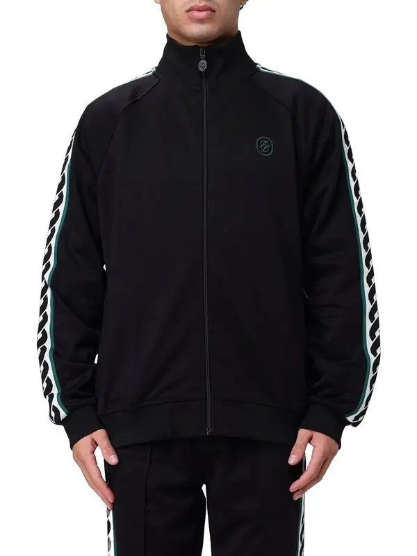 Drole De Monsieur Relaxed-fit Zip-up Sweatshirt With Embroidered Logo - Black