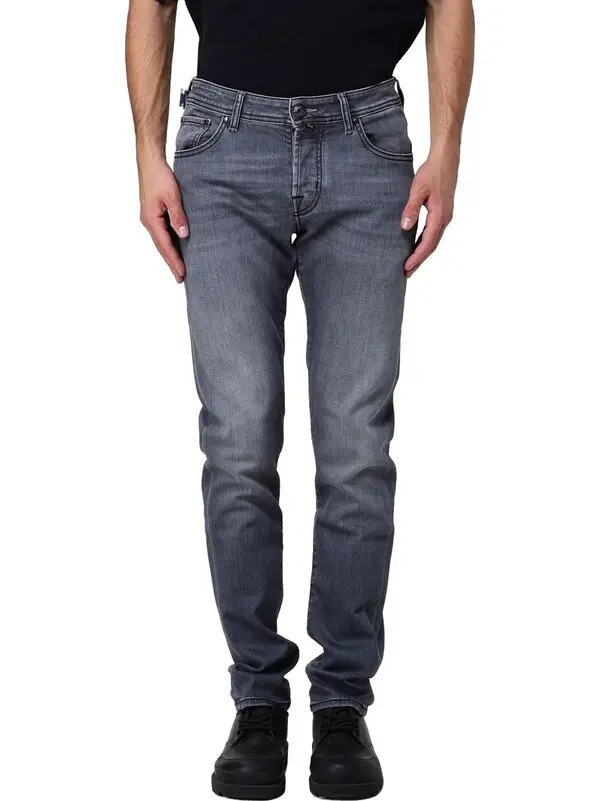 Jacob Cohen Slim Fit Jeans In Cotton Denim With Mid-rise Waist And Five Pockets - Grey