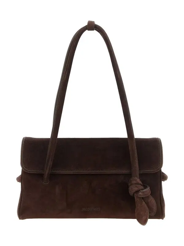 Jacquemus Le Turismo Suede Calfskin Shoulder Bag With Logo - Brown