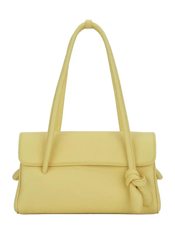 Jacquemus Le Turismo Grained Calfskin Shoulder Bag With Logo - Yellow