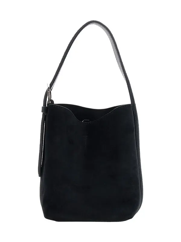 TOTEME Mini Suede Calfskin Handbag With Adjustable Handle - Black
