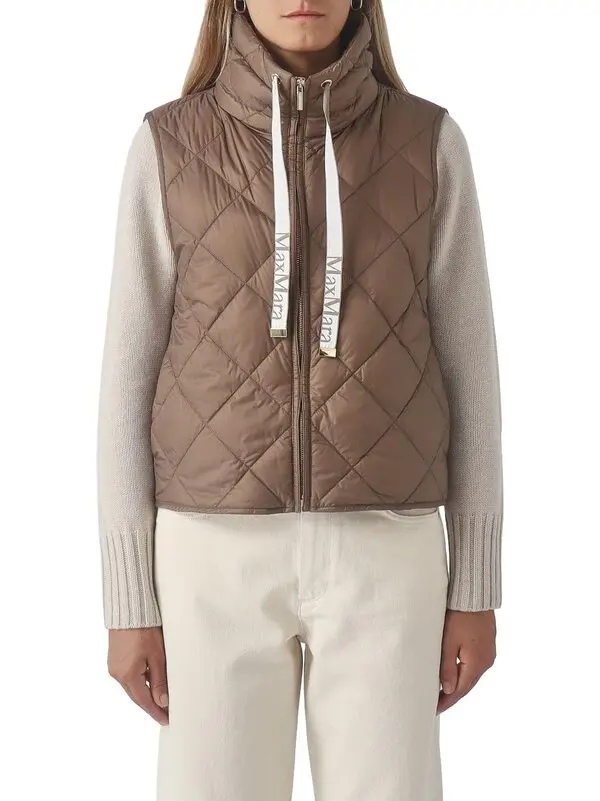 Max Mara Tregic High-neck Quilted Nylon Padded Gilet - Camel