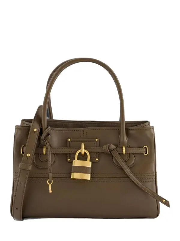 Chloé Paddington Handbag In Calf Leather With Padlock And Removable Shoulder Strap - Brown