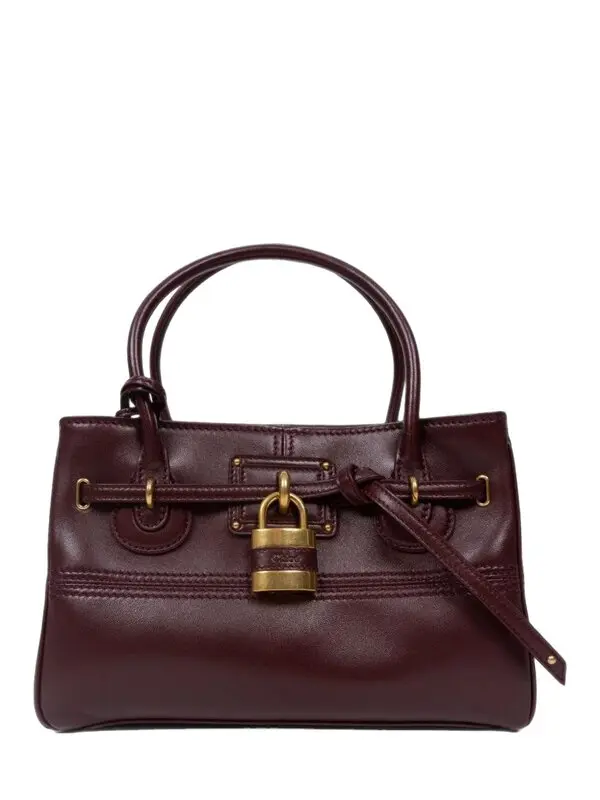 Chloé Paddington Handbag In Calf Leather With Padlock And Removable Shoulder Strap - Red