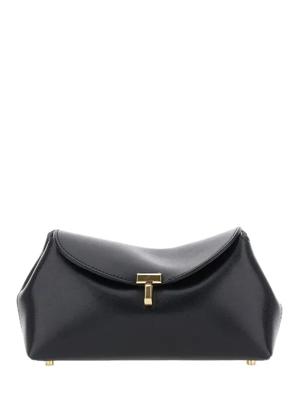 TOTEME T-lock Smooth Calfskin Mini Handbag With Metallic Clasp - Black