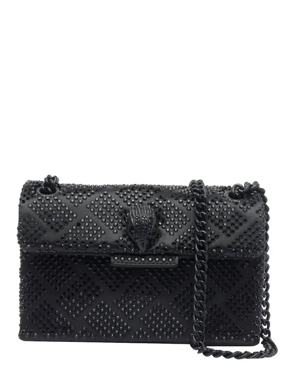 Kurt Geiger Kensington Fabric Mini Shoulder Bag With Rhinestones - Black