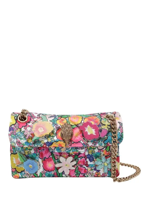 Kurt Geiger Quilted Kensington Mini Bag With Floral Print And Rhinestone Logo - Multicolor